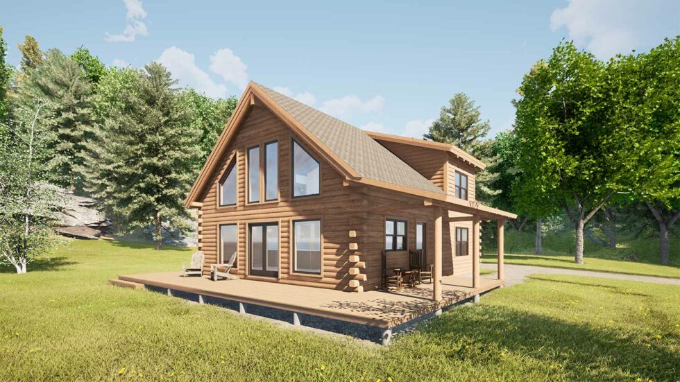 A Small Log Home Floor Plan – The Augusta - Real Log Homes