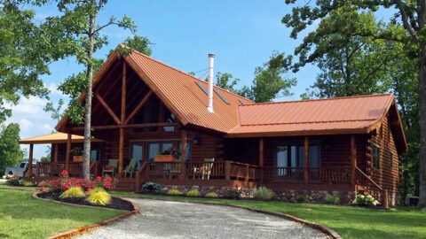 The Wolf Log Home: Cross Gable Fusion - Real Log Homes